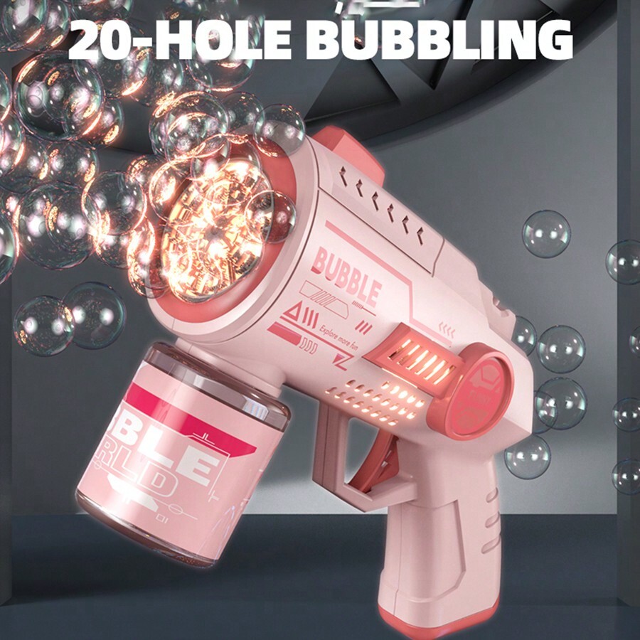 1pc Children's Bubble Gun 20-Holed Bubble Blower Popular Handheld ...