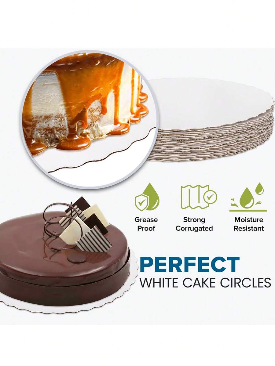 10 Pcs Cake Boards, White And Glod Cake Boards 6 8 10 12 Inch Round ...