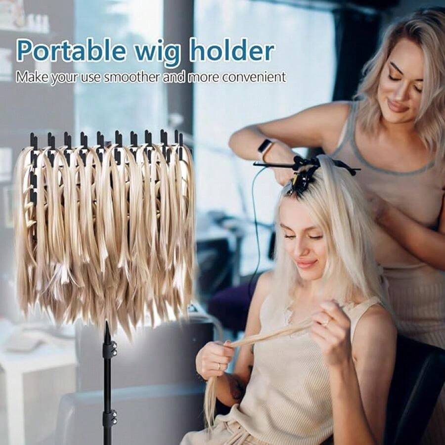 1pack Braiding Hair Rack With 120 Pegs, Height Adjustable Braiding Rack ...