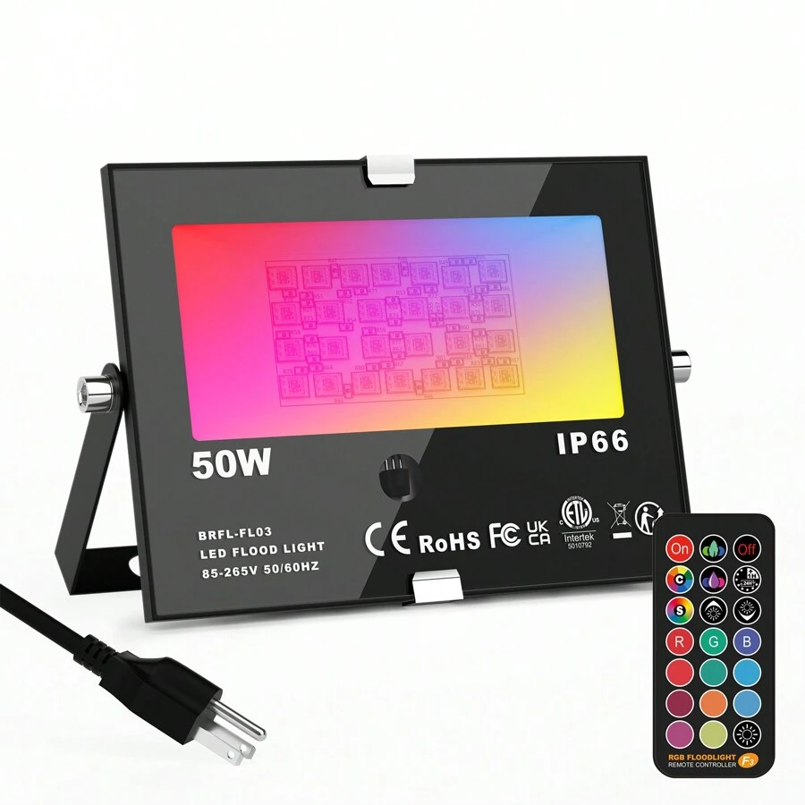 RGB Outdoor LED Flood Light 50W Color Changing Floodlights Spotlights ...