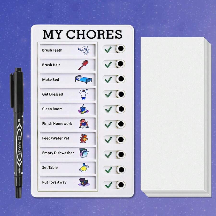 1pc Self-Discipline Punch Card RV Checklist, Replaceable Memo, Work Car ...