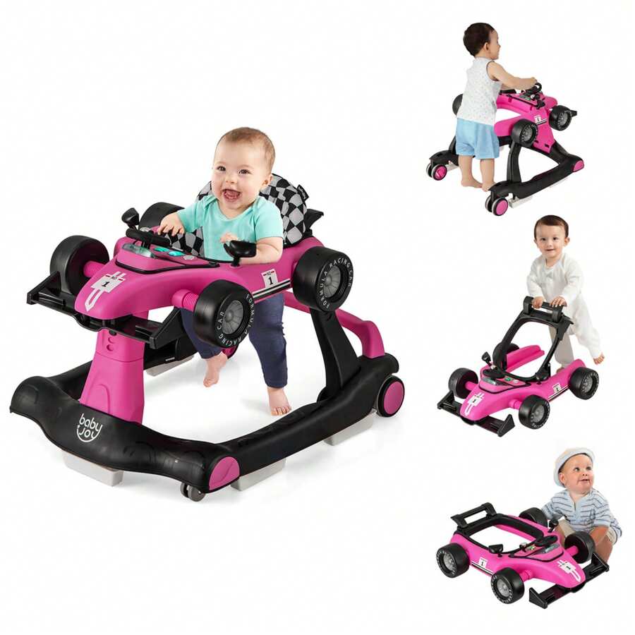 4-In-1 Baby Walker Foldable Activity Walker With Adjustable Height ...