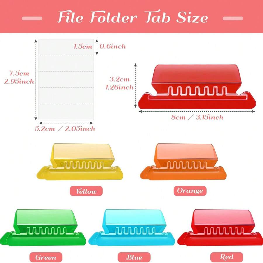 20pcs (10+10 Sets) File Folder Tabs, Yellow Hanging File Folder Tabs ...