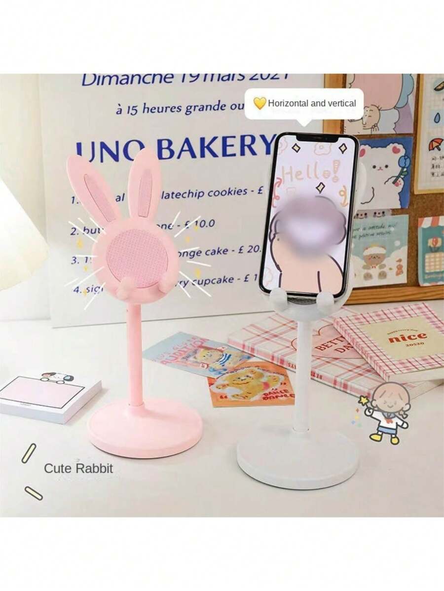 1pc Cute Cartoon Rabbit Phone Stand - Adjustable Retractable Lazy Stand ...