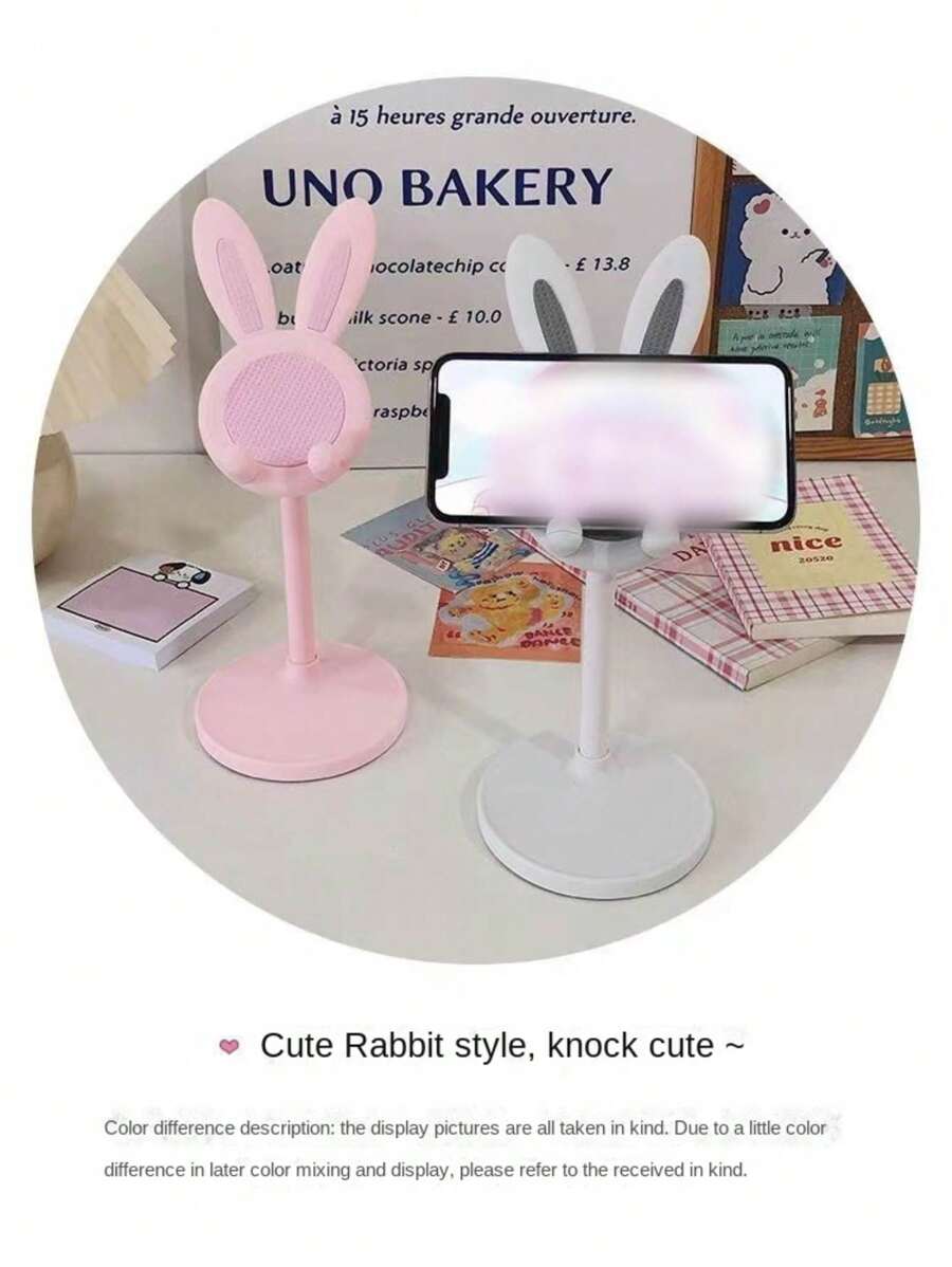1pc Cute Cartoon Rabbit Phone Stand - Adjustable Retractable Lazy Stand ...