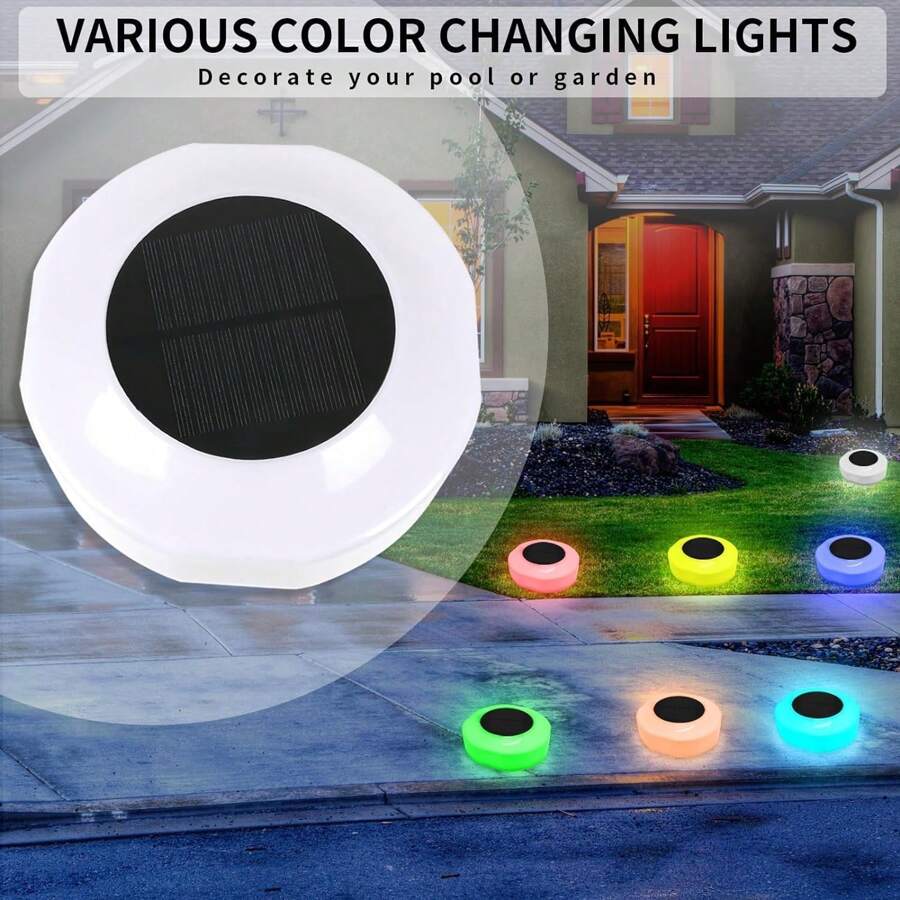 RGB Solar Powered Lights With Remote Control And Pool Chlorine ...