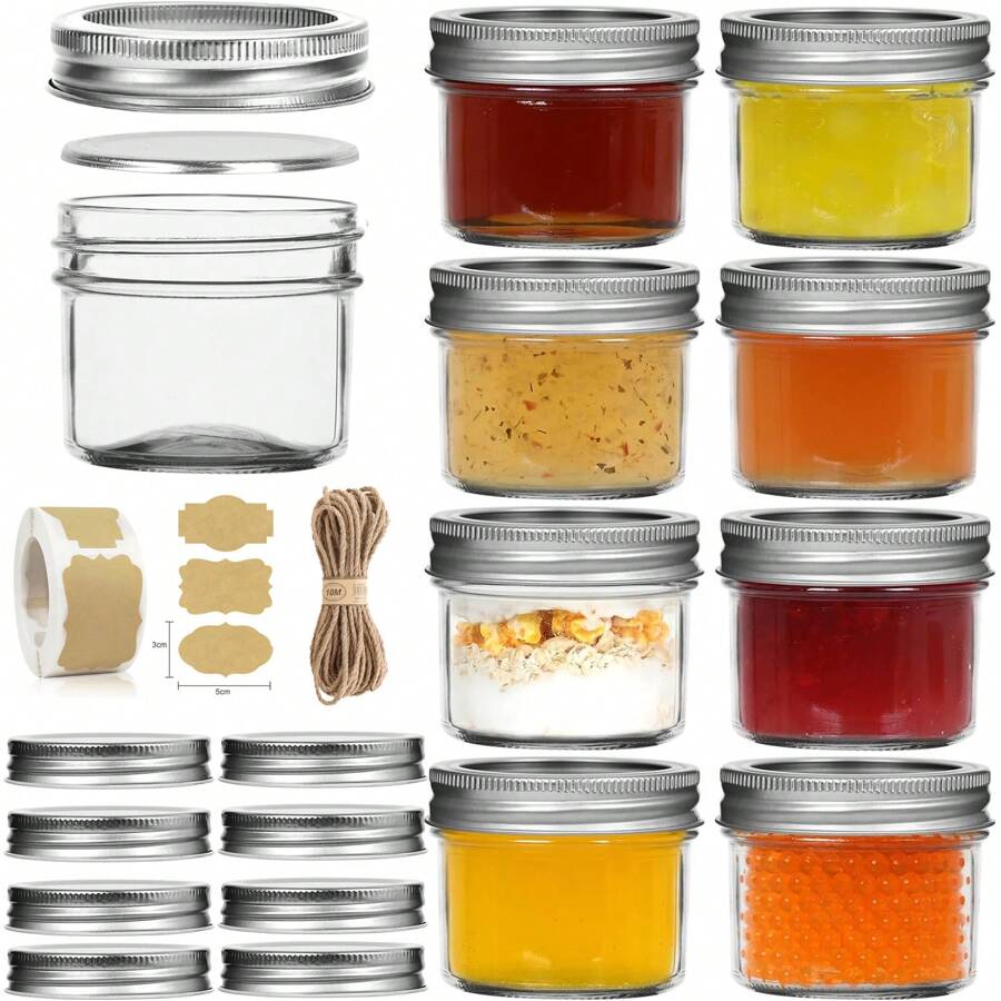 Small Mason Jars, 8-Pack Glass Mason Jars With Split Lids, Mini Canning ...