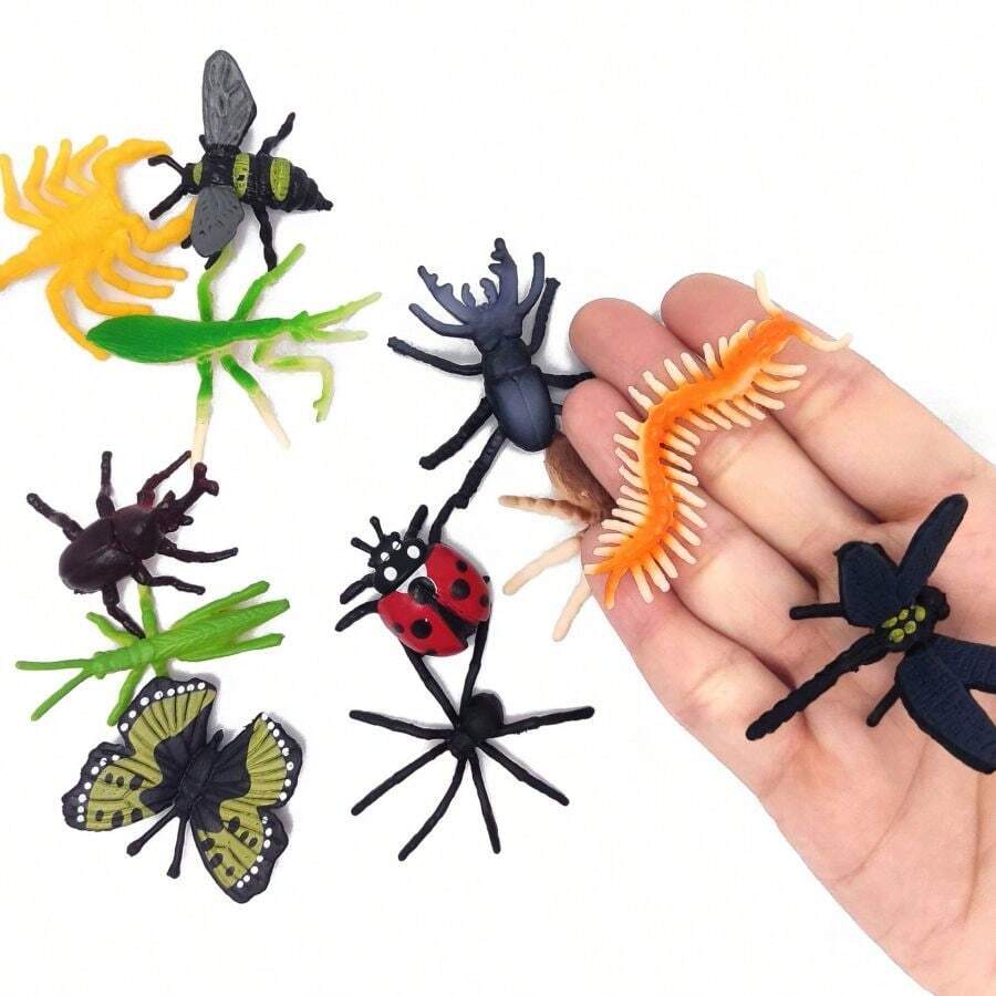 12 Piece Simulation Insect Model Set With New PVC Insect Animal ...