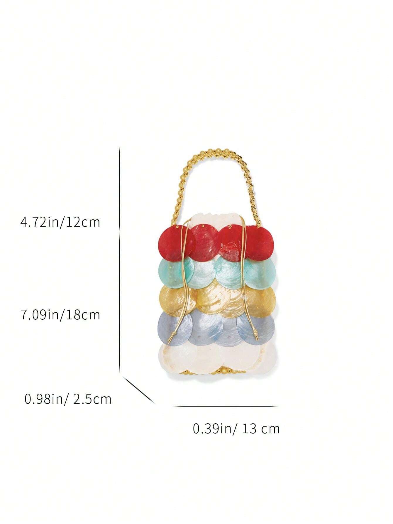 2024 New Summer Colorful Shell Beach Bag, Fish Scale Beaded Concave ...