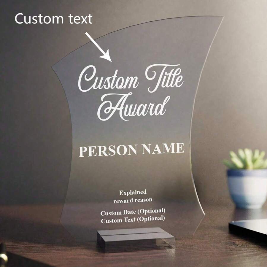 Personalized Acrylic Trophy Award For Activities I Custom Trophy Plaque ...