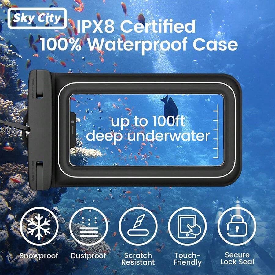 1pc Extra-Large Waterproof Pouches For Smartphones - Submersible Phone ...