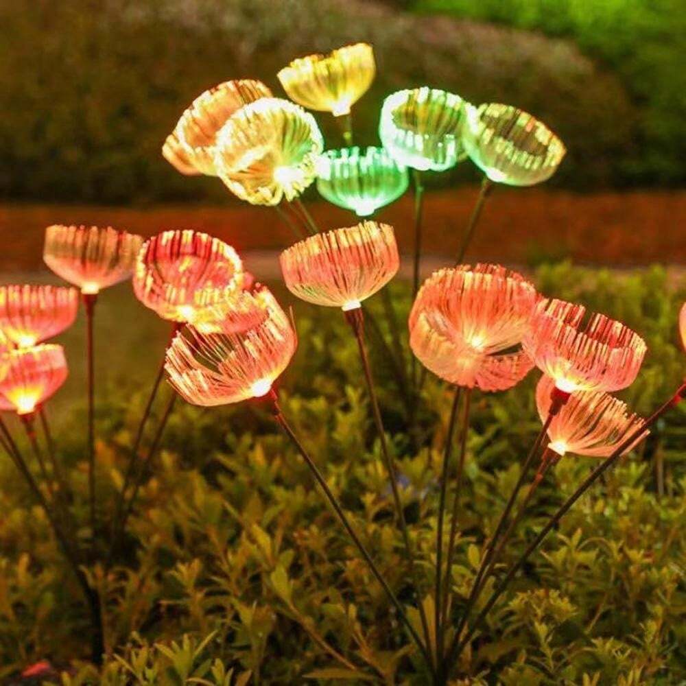 2PCS Led Solar Fiber Jellyfish Light Outdoor Decorative Plug-In Lights ...