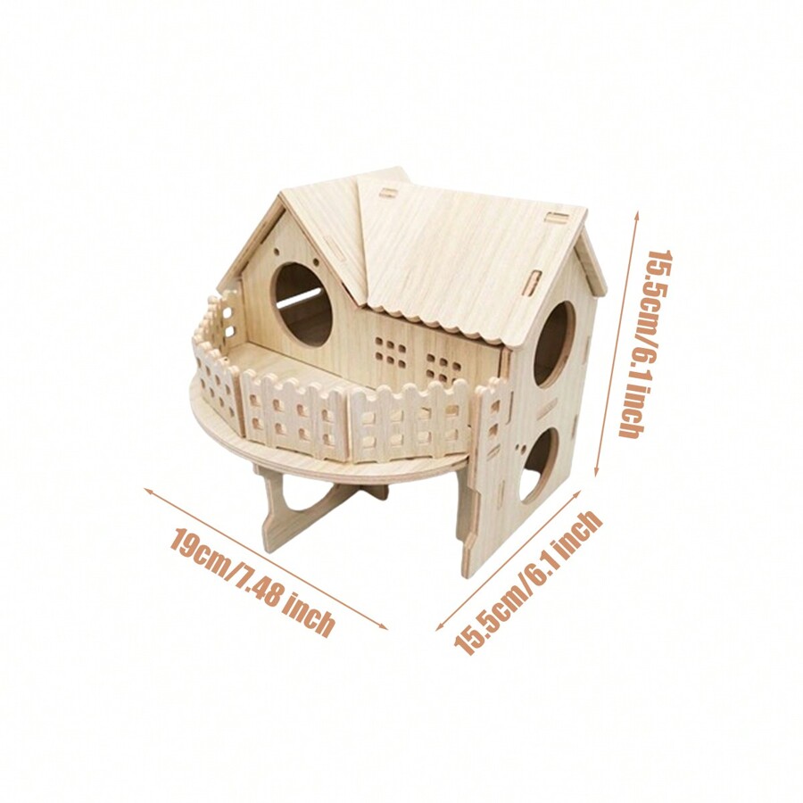 DIY Hamster Toy - Wooden Hamster House And Chewing Toy Accessory Set ...