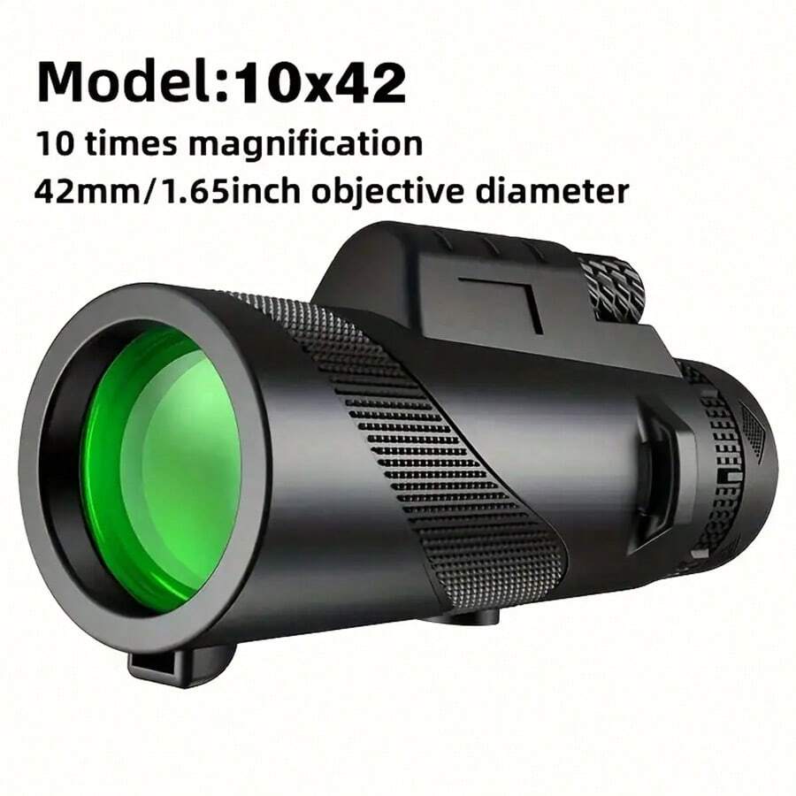1set 10x42 HD Monocular Telescope: Use A Tripod And Phone Clip ForLong ...
