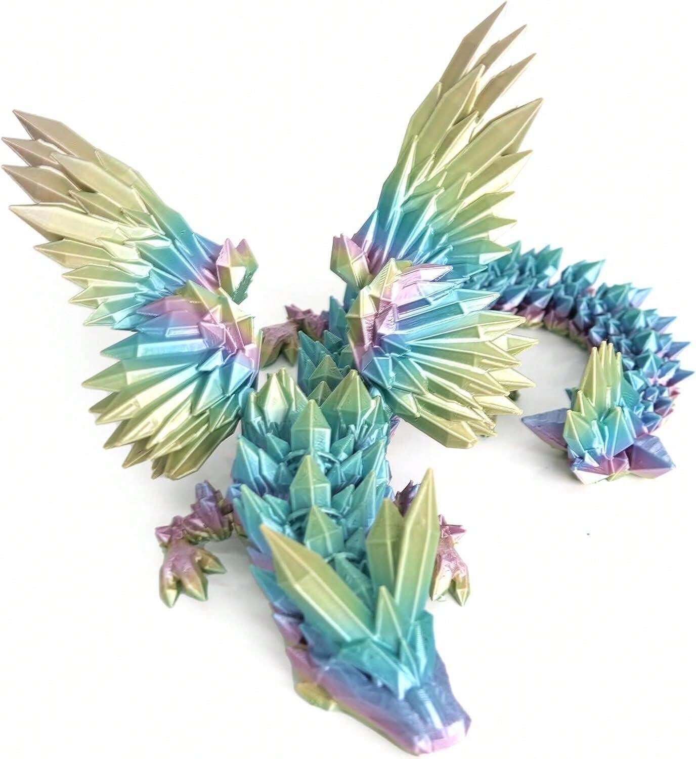 3D Printed Dragon, Articulated Dragon, Crystal Flying Dragon ...