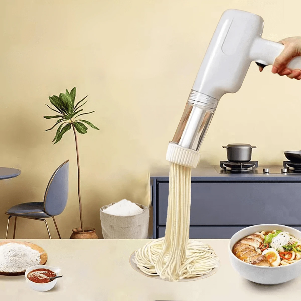 Hand-Held Portable Noodle Maker, Noodle Gun, Hand-Held Electric Noodle ...