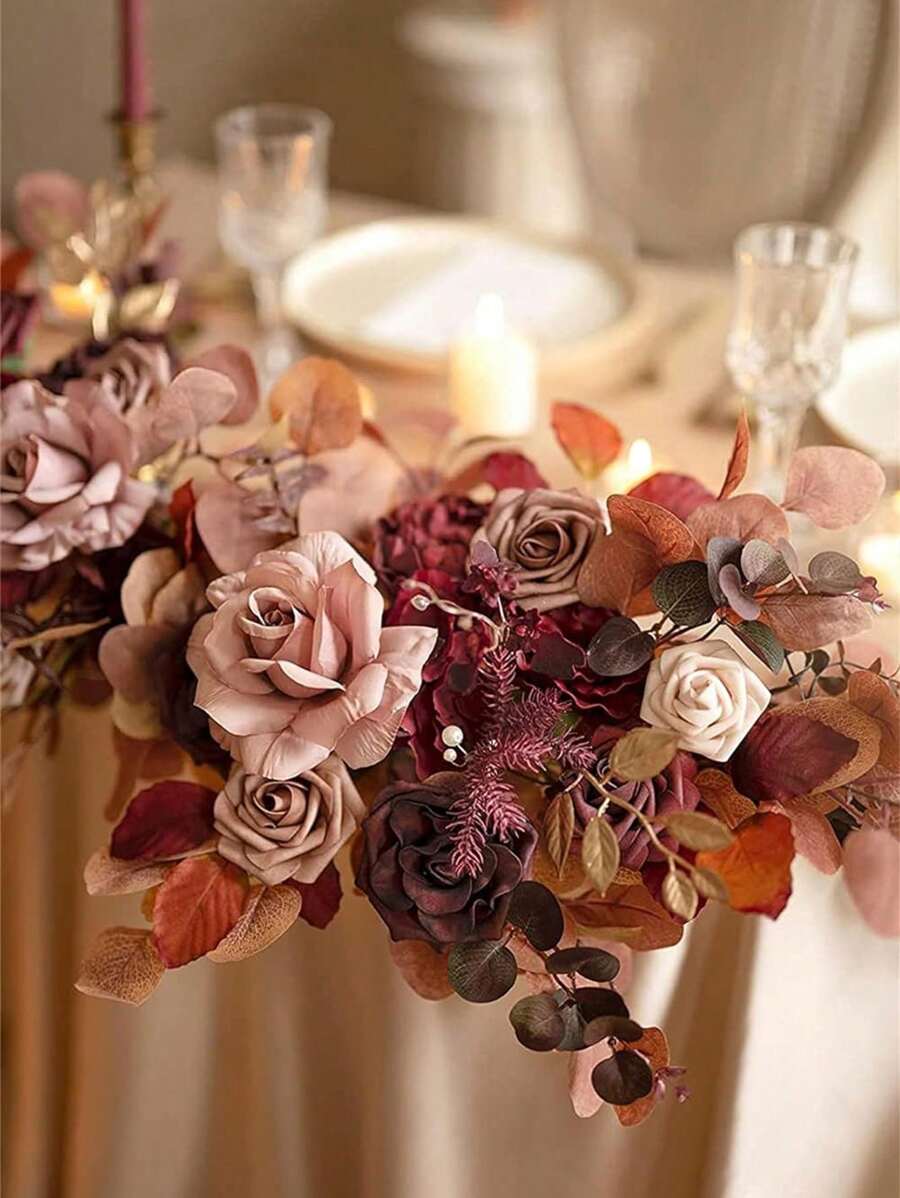 2Pcs/Kit Artificial Flowers Centerpiece Table Decorations For Dining ...