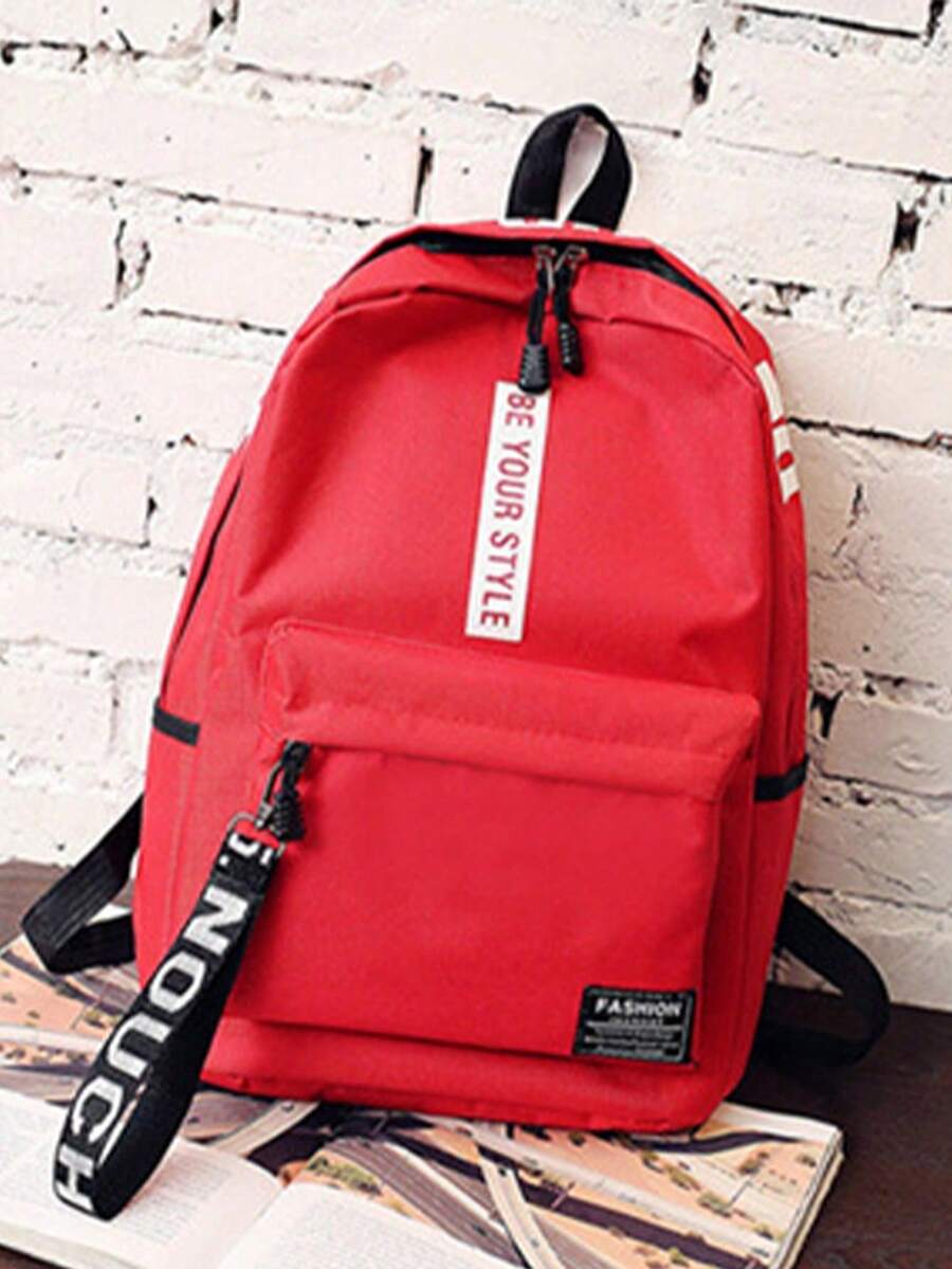 Minimalist And Clean Colored Label Men's Backpack Commute For School ...