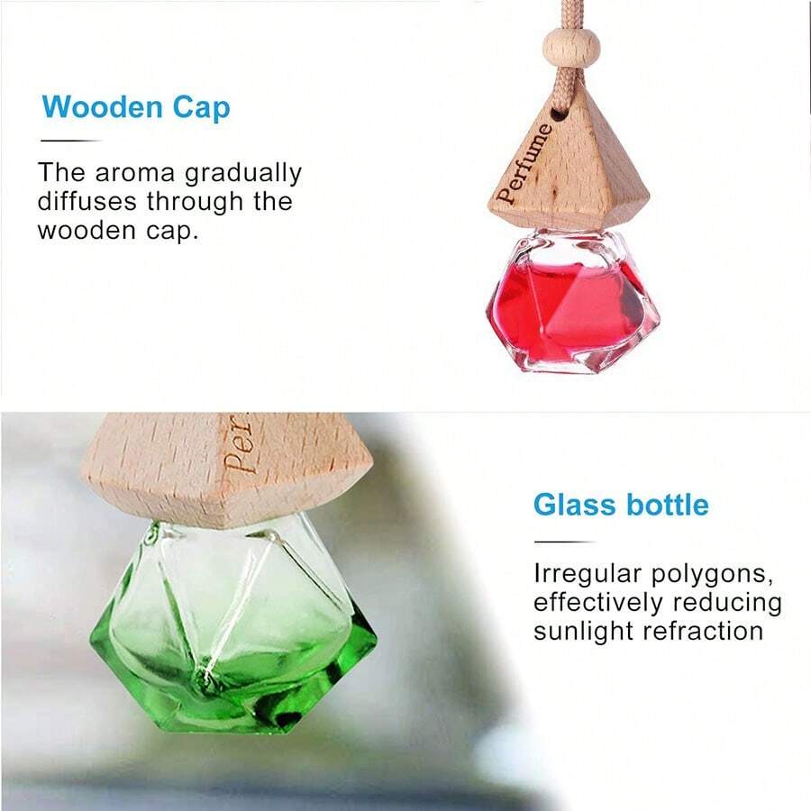 1pc Car Aromatherapy Bottle Pendant - Empty Clear Essential Oil ...