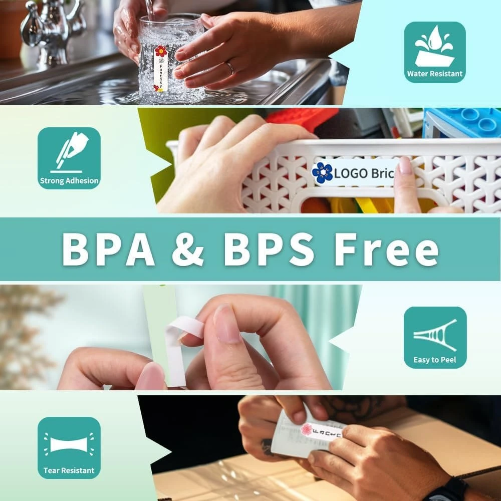 Phomemo D30 3 Rolls Cute Sticker Label Maker Tape, Black On Pattern ...