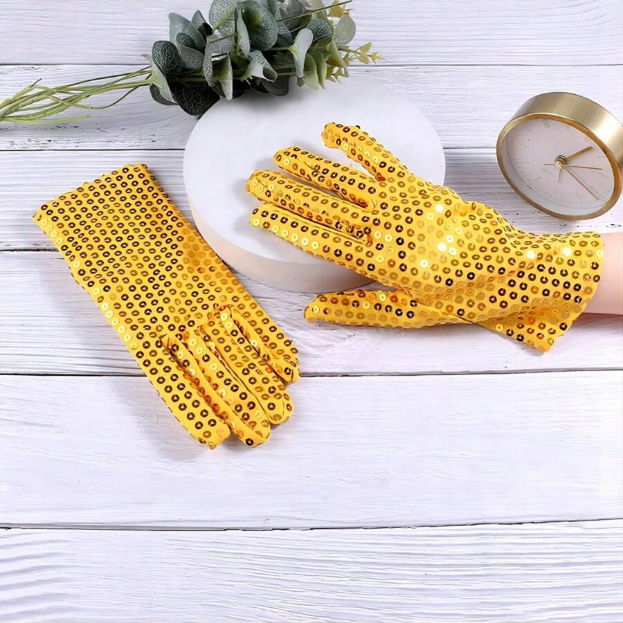 1pc Elegant And Vintage Sequined Dance Performance Glove For Women ...