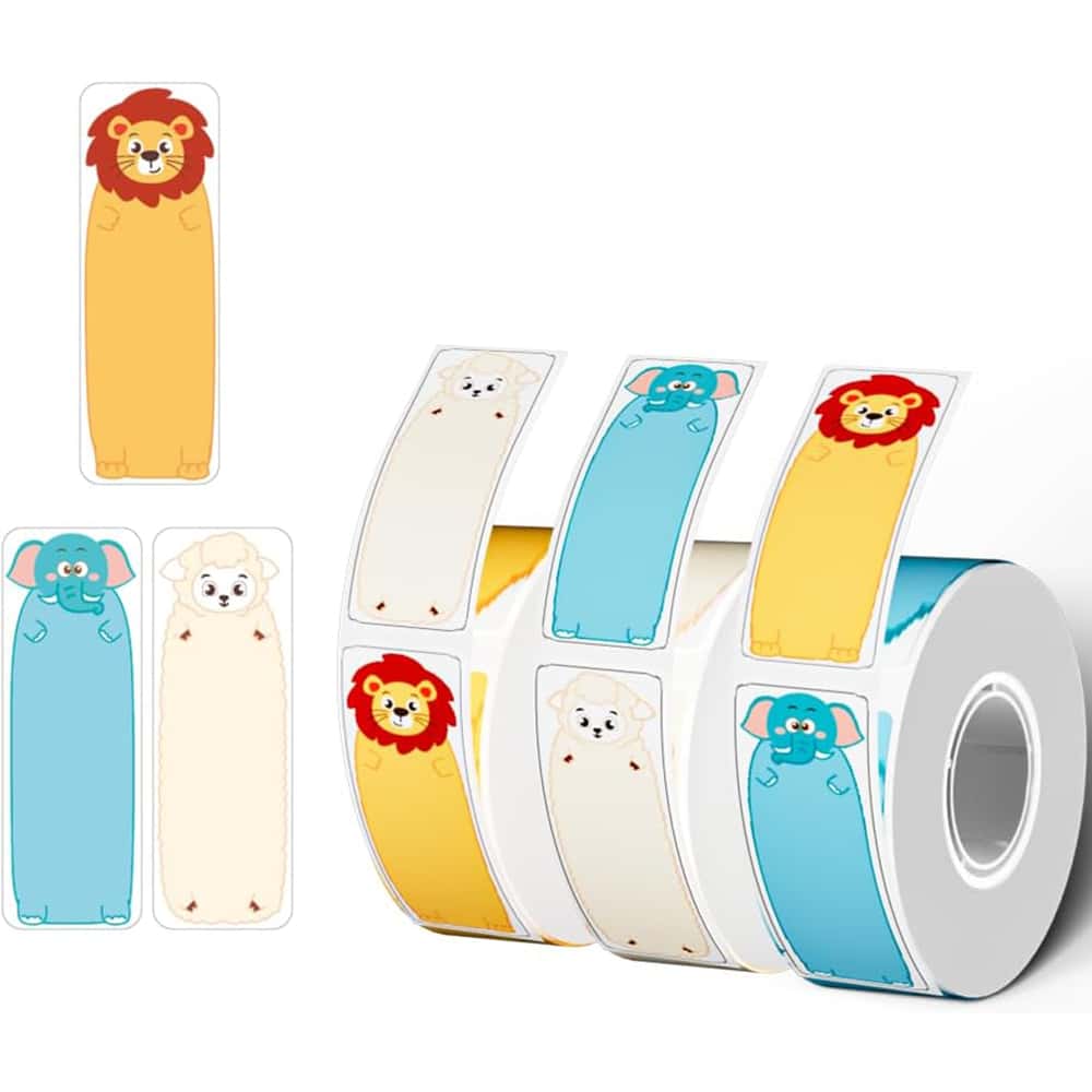 Phomemo D30 3 Rolls Cute Sticker Label Maker Tape, Black On Pattern ...