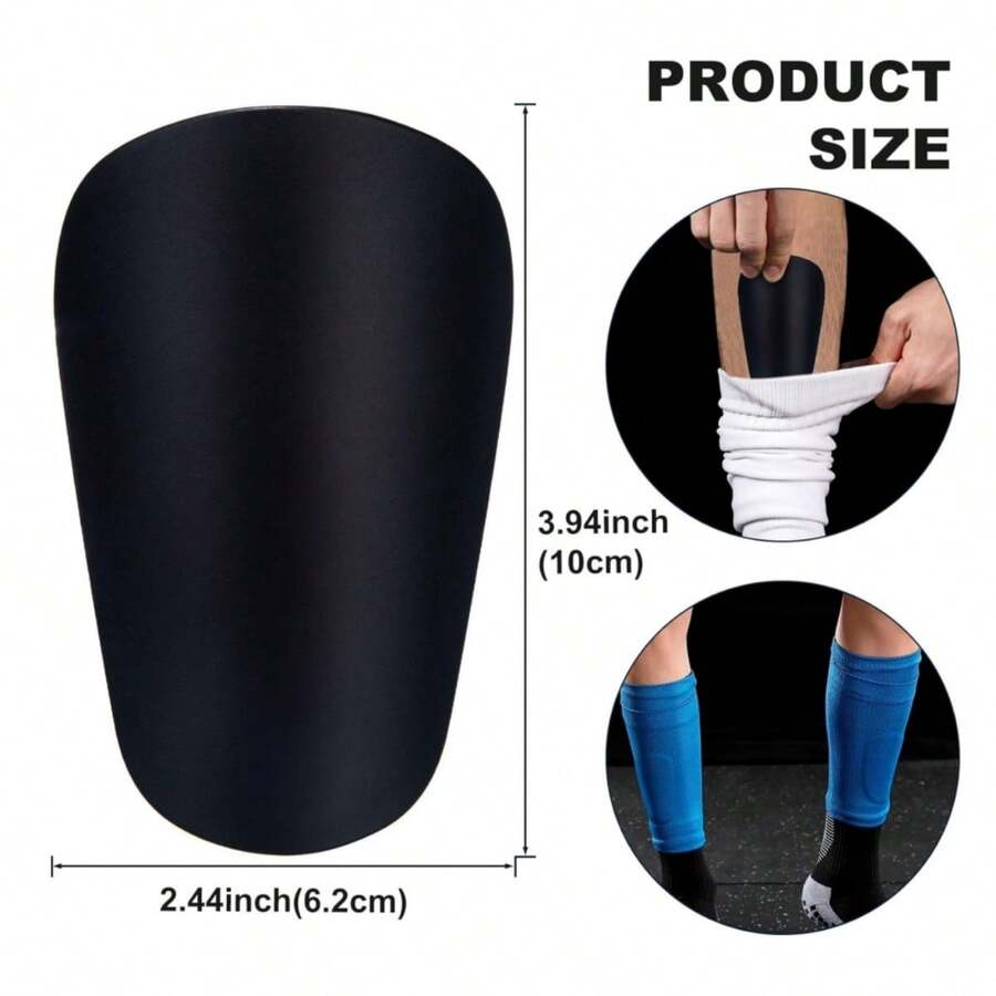 Black Thicken Football Shin Guards With Anti-Collision Adult Sports ...