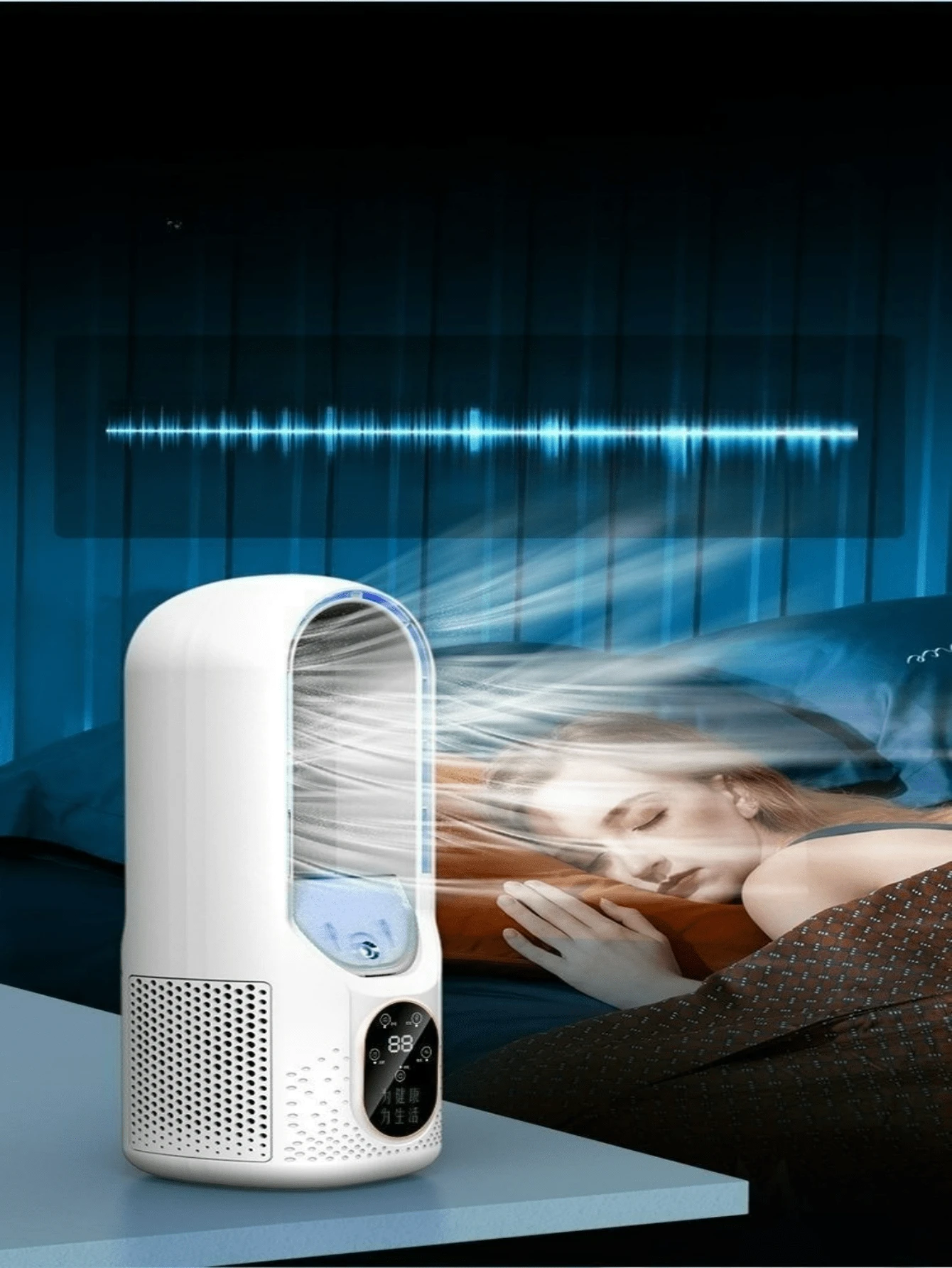 Portable Air Cooler Table Fan With Misting Led | SHEIN USA