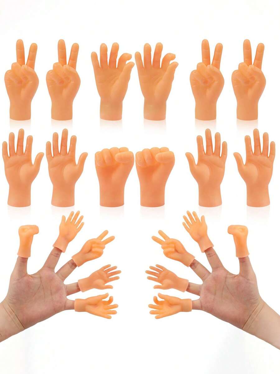 2sets(10pcs)-Tiny Finger Hands Funny Finger Fidget Small Hand Palm ...