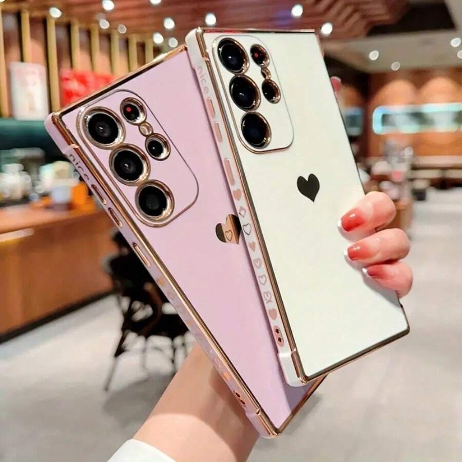 Heart Electroplated Phone Case Compatible With Samsung Galaxy A15 A25 ...