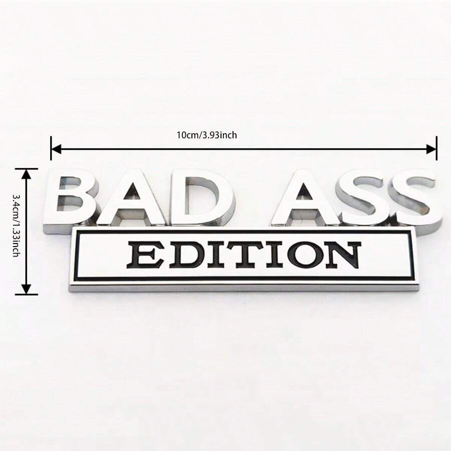 1pc Metal Edition BAD ASS Car Sticker For Car Modification With Logo ...