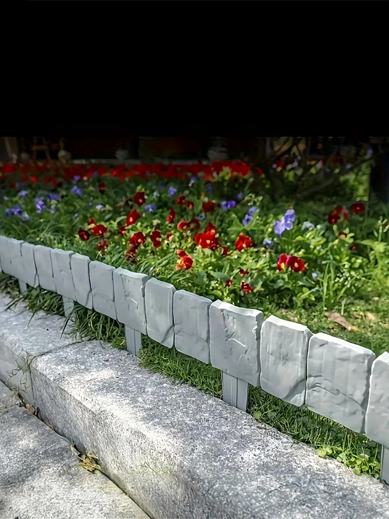 10pcs Imitation Stone Garden Plastic Guardrail , Can Fold Good Splicing ...