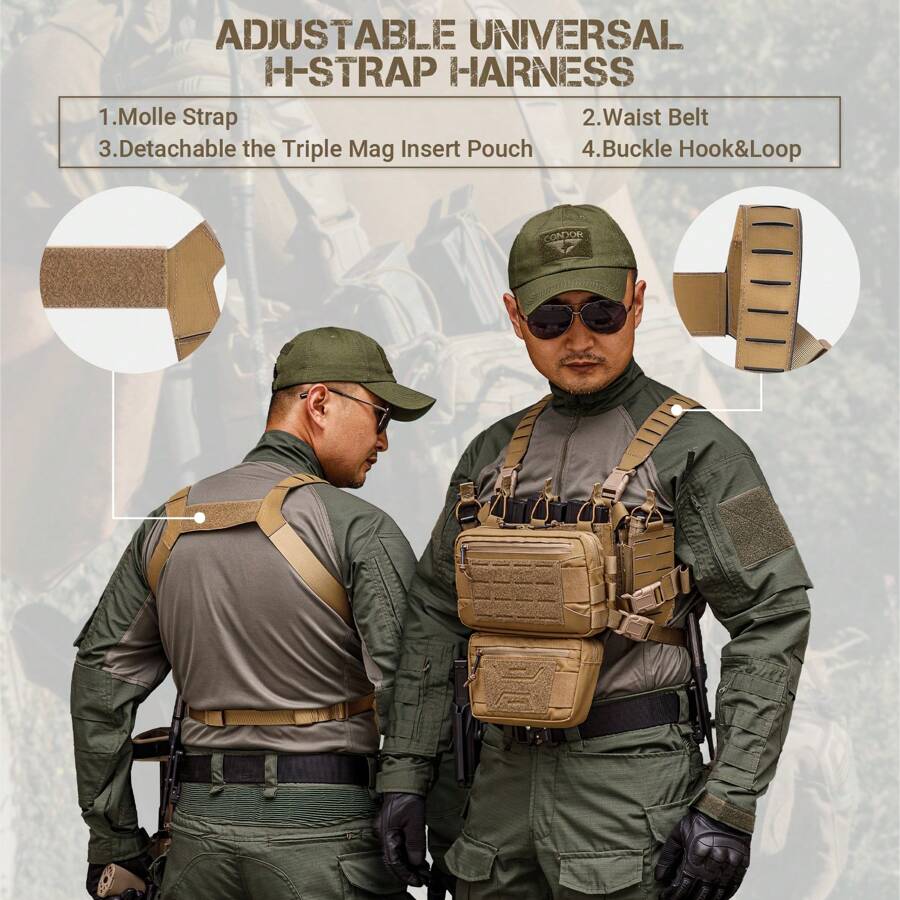 VOTAGOO Chest Rig-Tactical Chest Rig,Molle Modular Micro Fight Chest ...