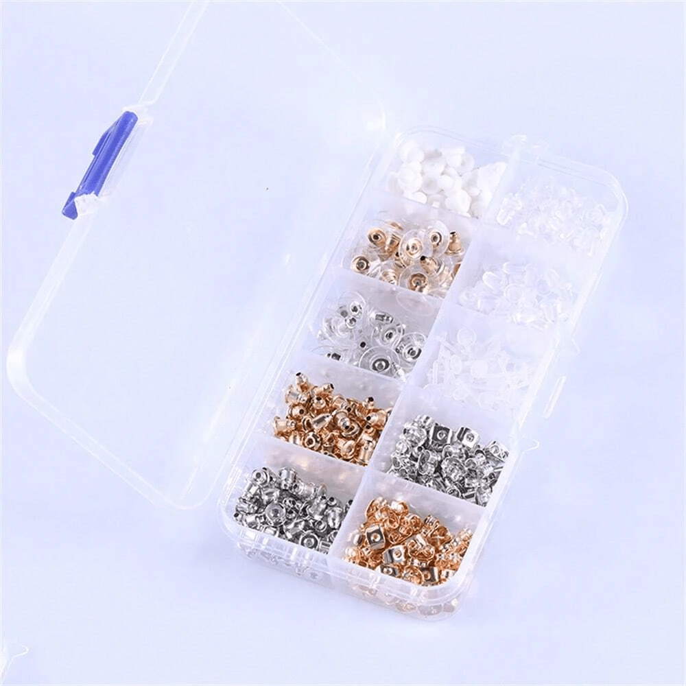 590pcs/10 Models Ear Back Set, Metal Rubber Bullet Clutch Backing ...
