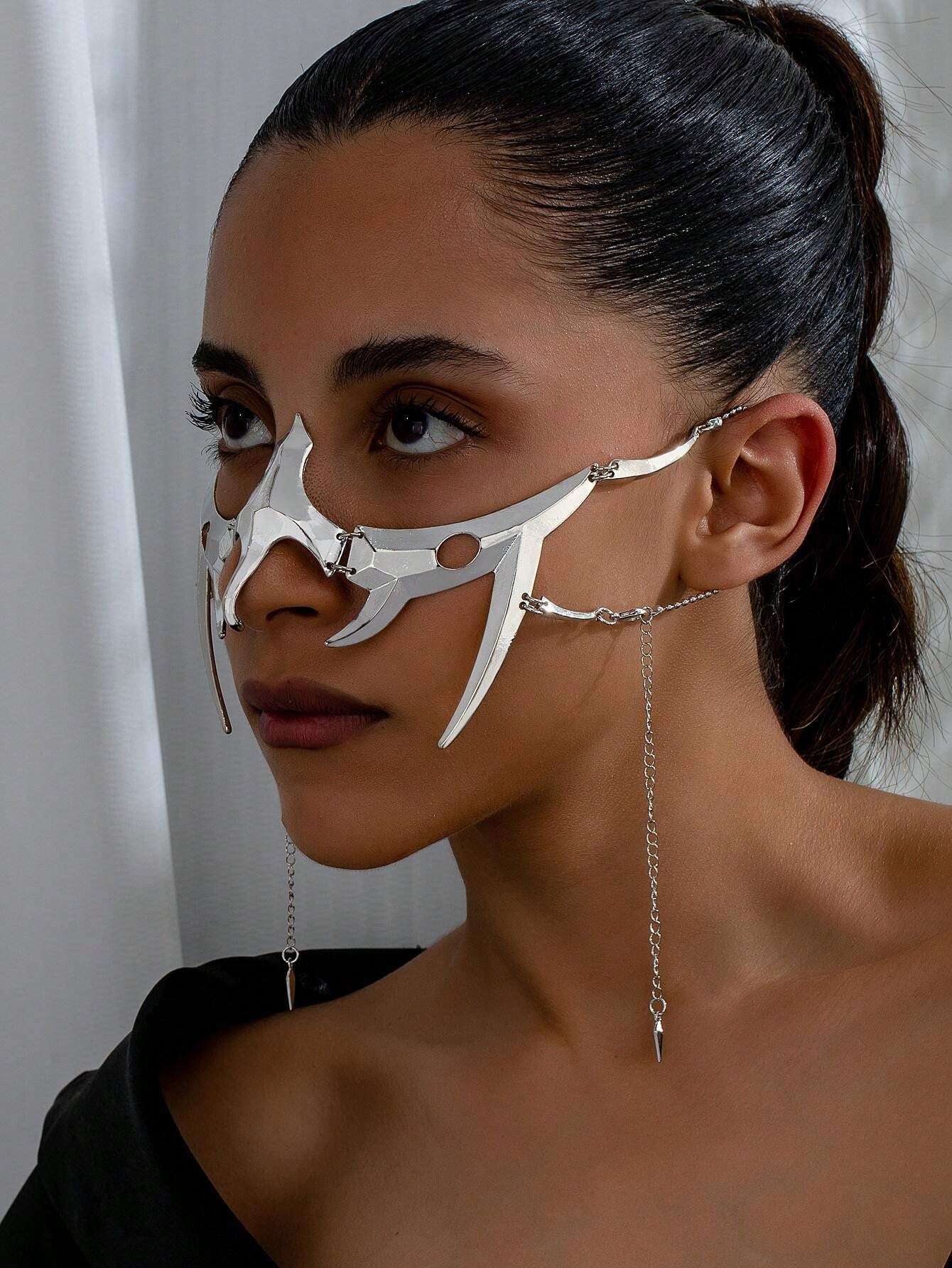 SHEIN x Candylover89 1 Set de máscara de metal europea y americana ...