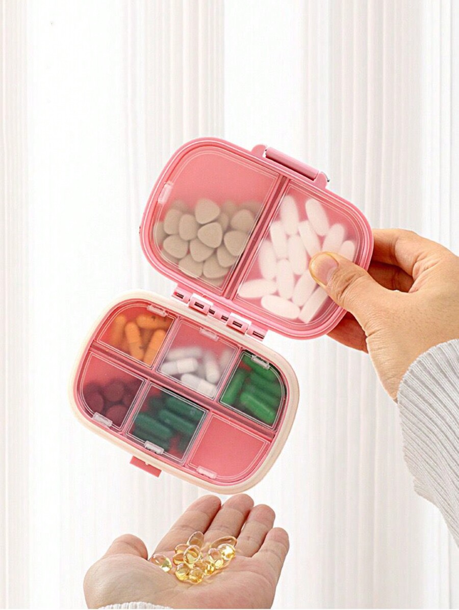 1pc Portable Pill Case For Travel, 8 Compartments For Medications And ...