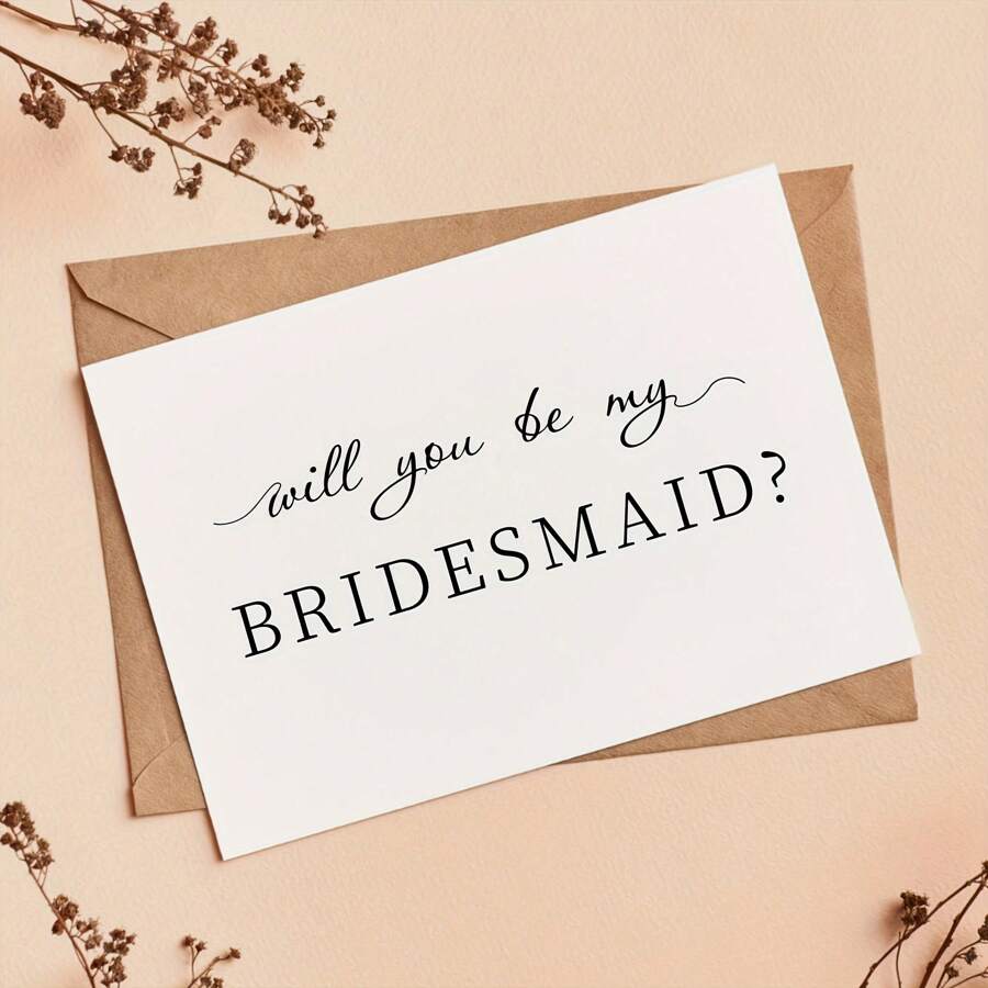 1pc Enchanting Bridesmaid Proposal Card - Heartfelt Invitation ...