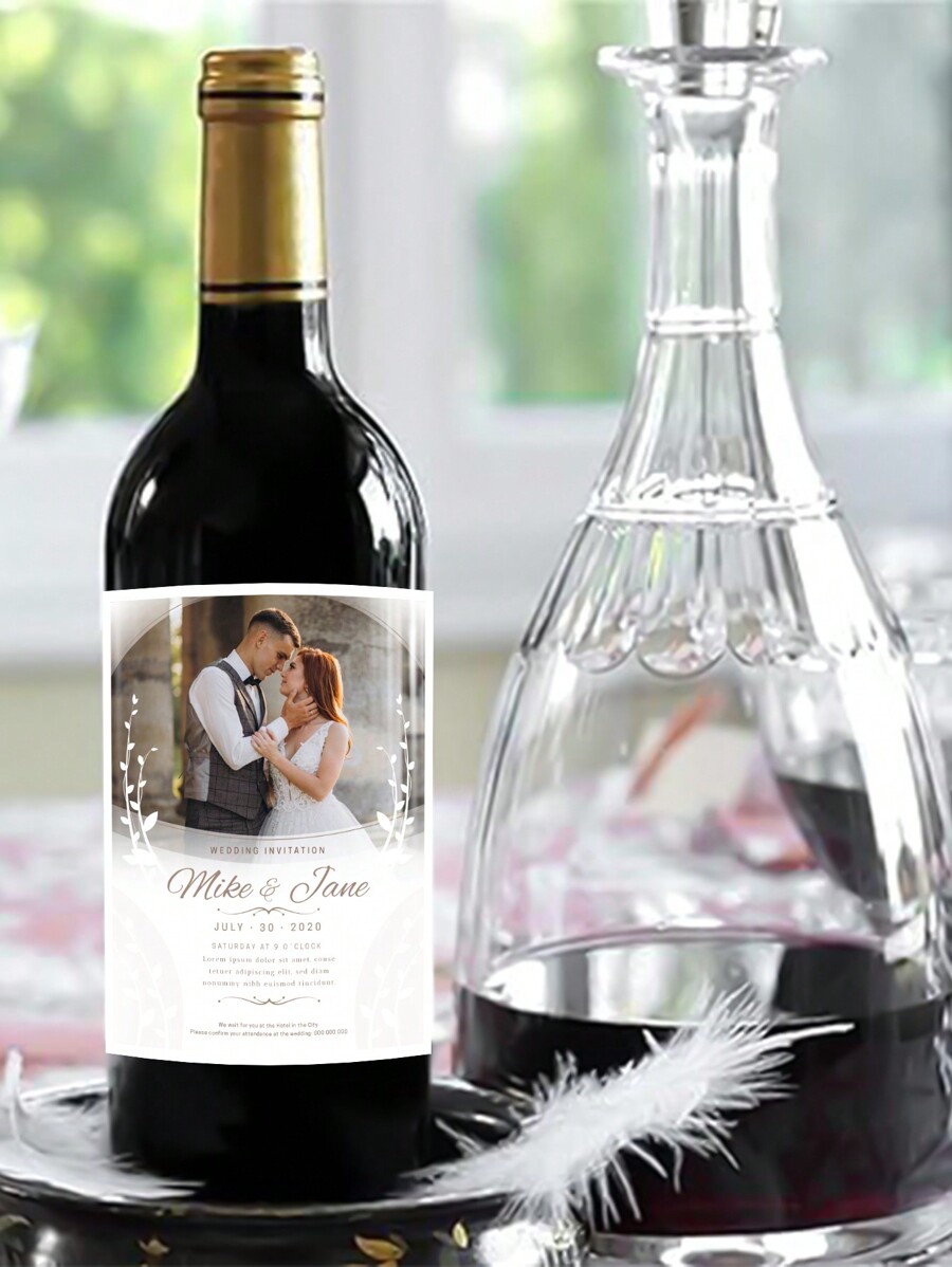 Customized Photo Bottle Labels, Custom Wine Labels, Engagement Wine ...