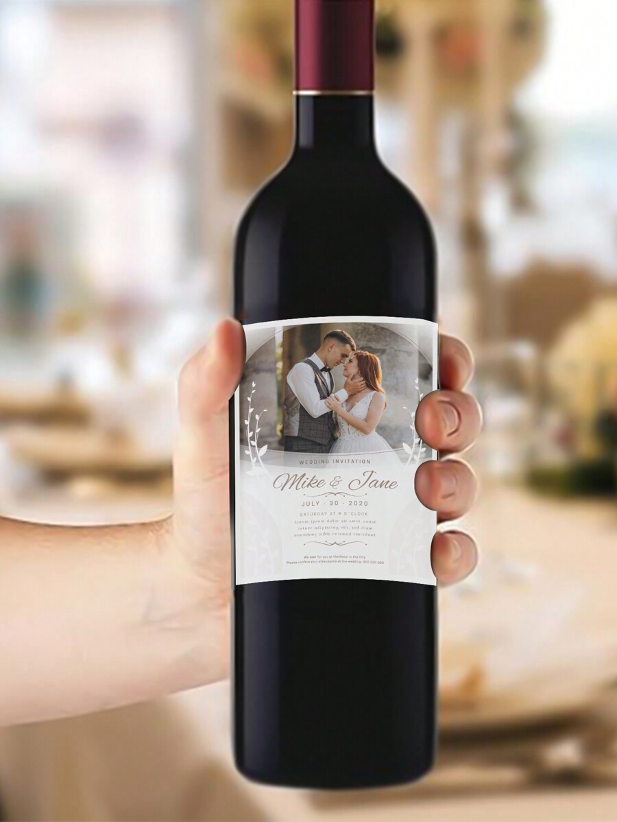 Customized Photo Bottle Labels, Custom Wine Labels, Engagement Wine ...