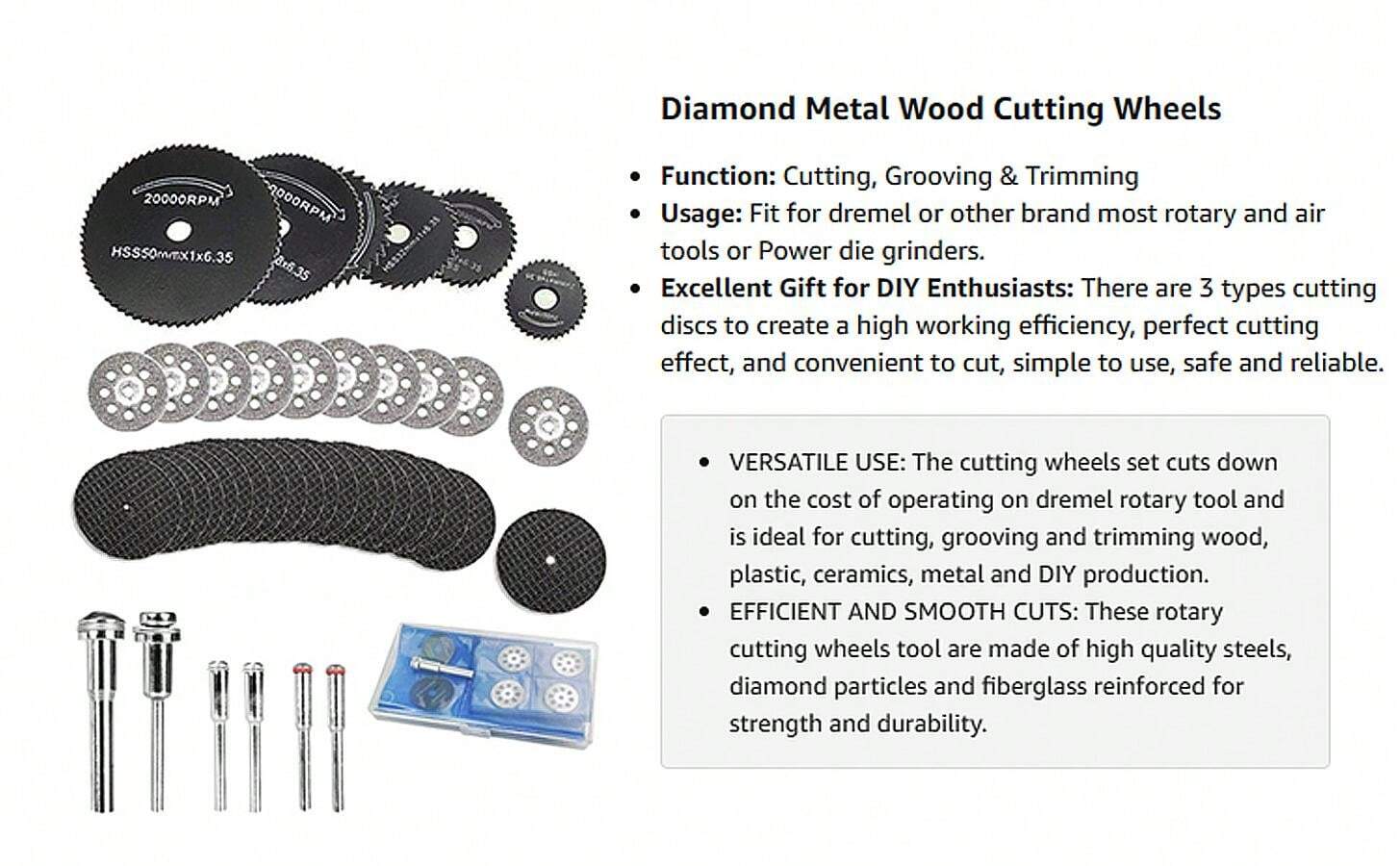 Cutting Wheels For Rotary Tool, Diamond Metal Wood Cutting Wheels And ...