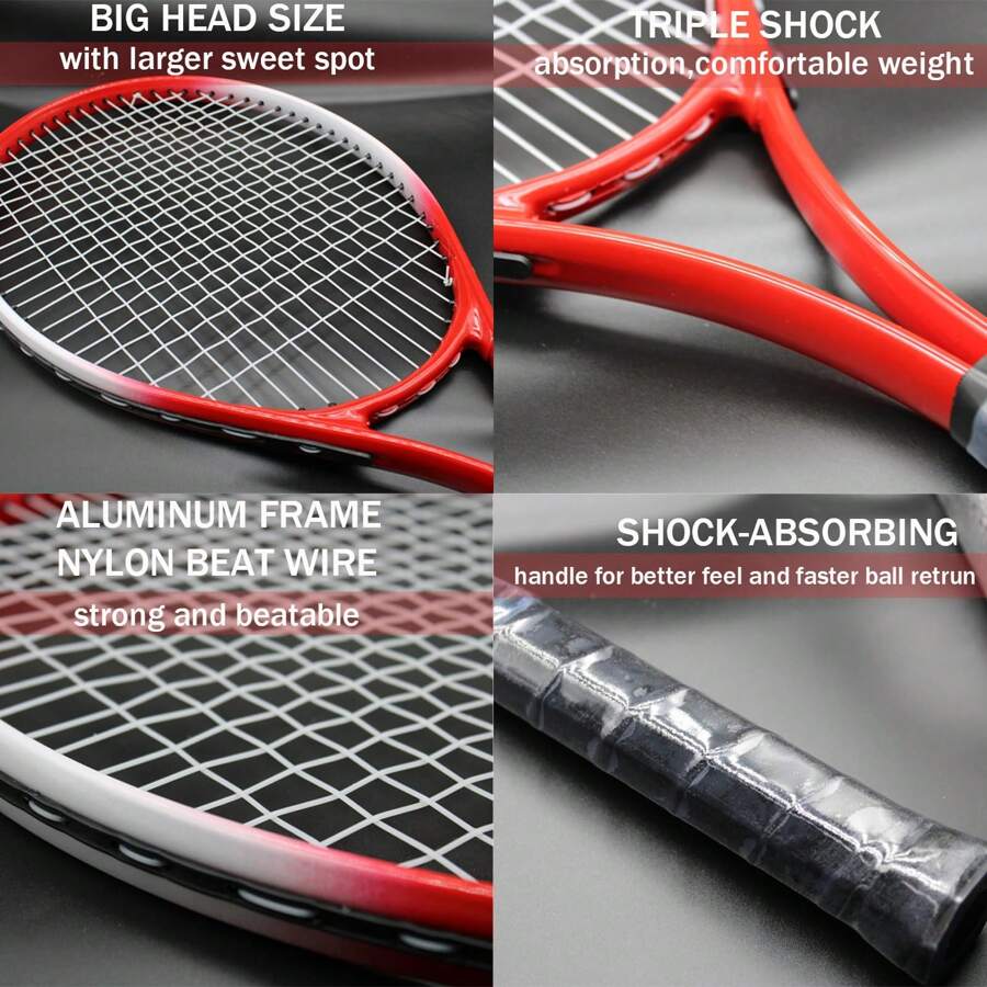 Tennis Rackets For Adults 2 Players Recreational Tennis Racquet Set For ...
