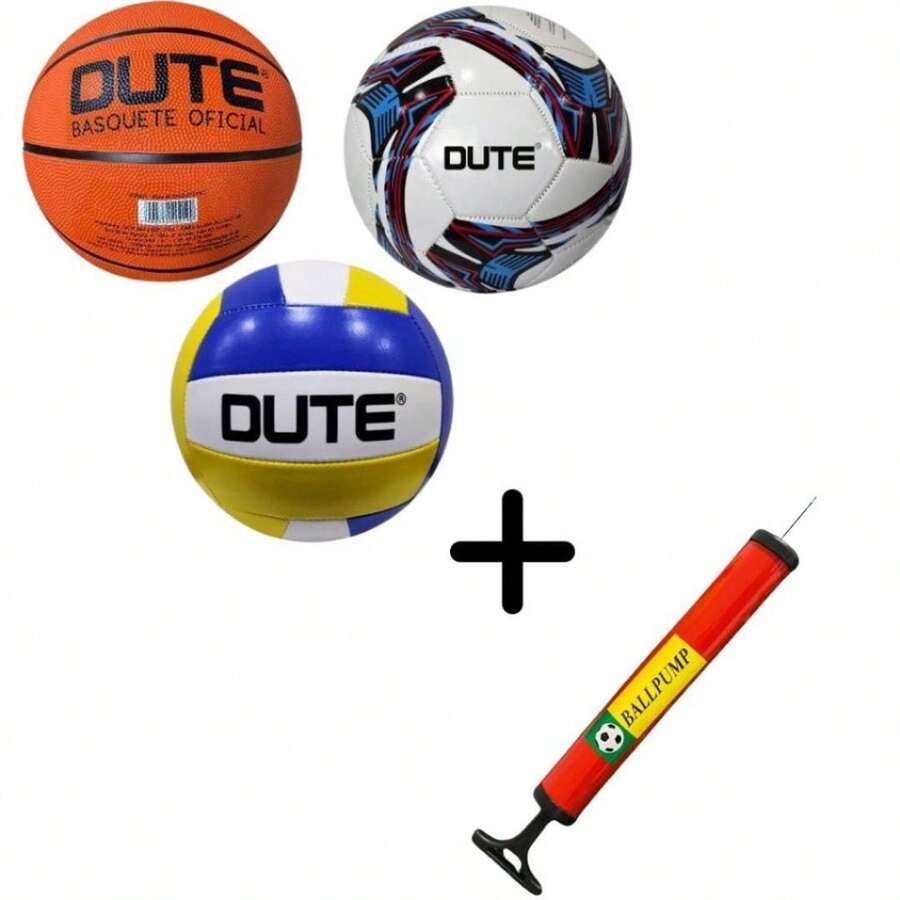 Ball Kit + Pump For Soccer Ball Basketball And Volleyball Field Court ...
