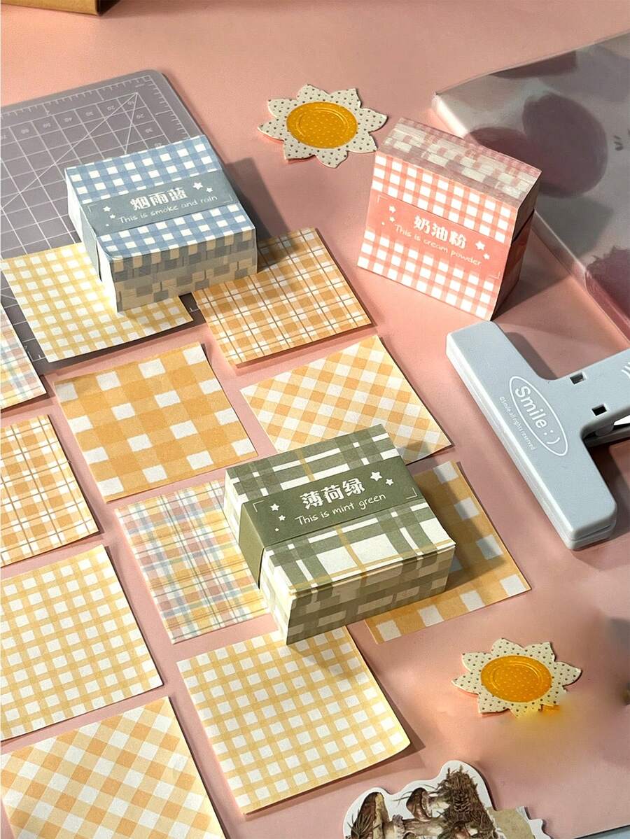 200 High Appearance Level Checkered Sticky Notes Handy Stickers For ...