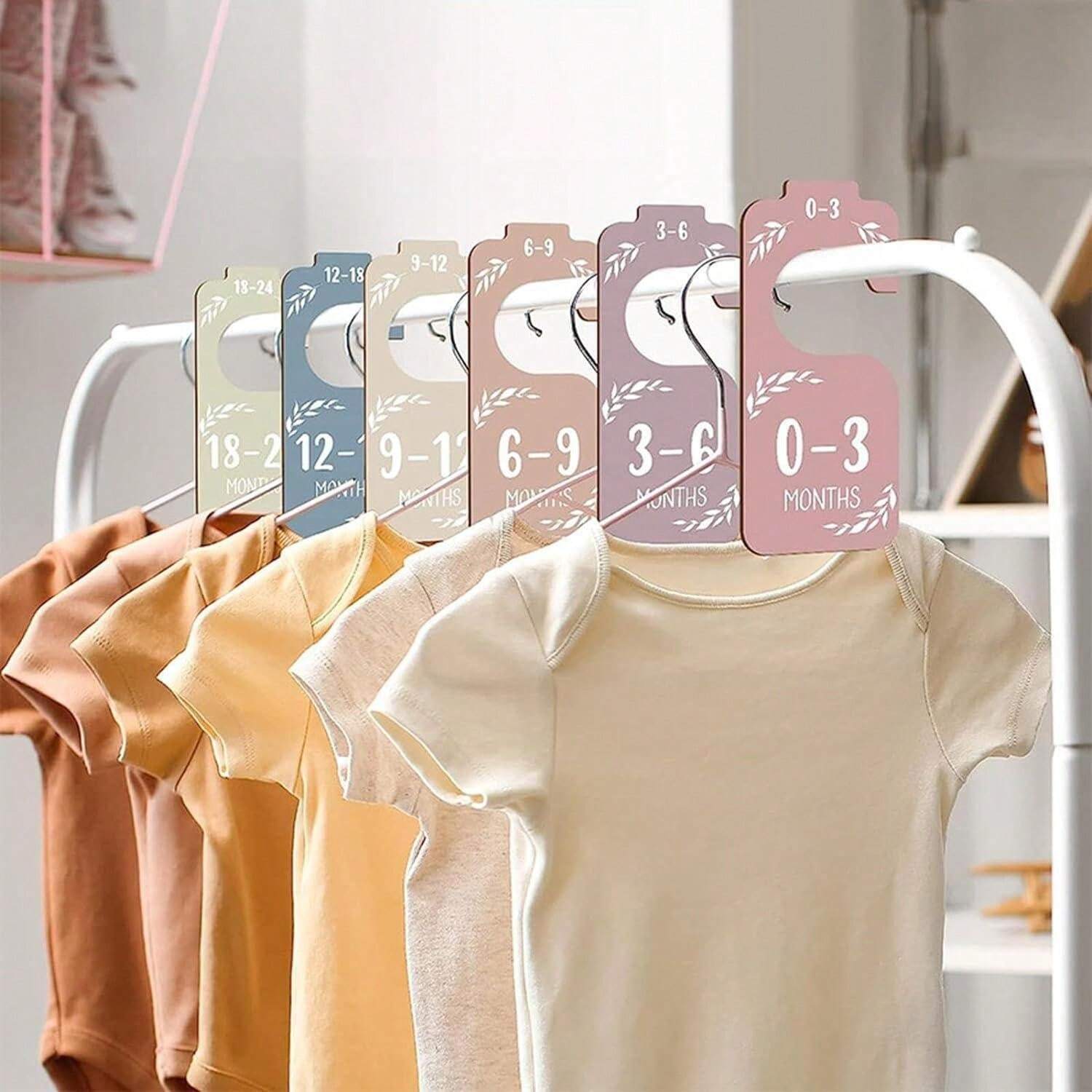 8 Pcs Decorative Smooth Clothing Dividers, Wooden Baby Wardrobe Clothes ...