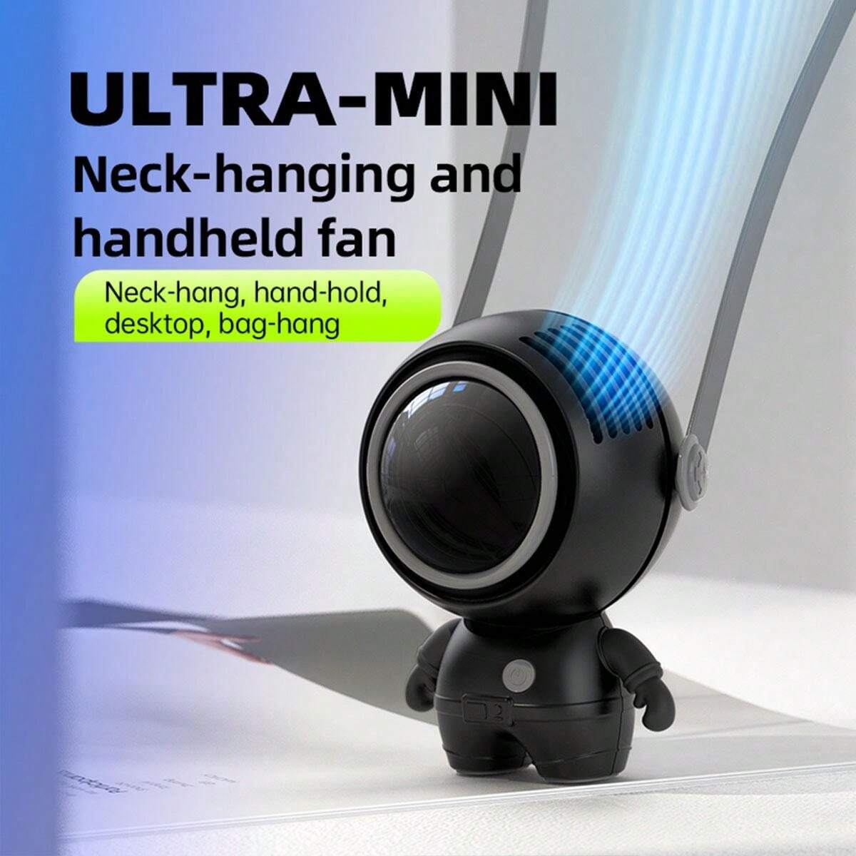 Spaceman Black Portable Fan, Handheld Neck Fan, Convenient And Easy To ...