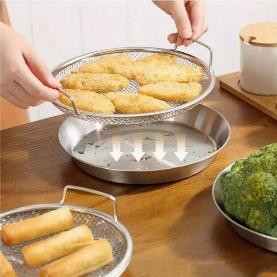 Kitchen Oil Filter Tray, Stainless Steel Frying Oil Filter Tray, Fine ...