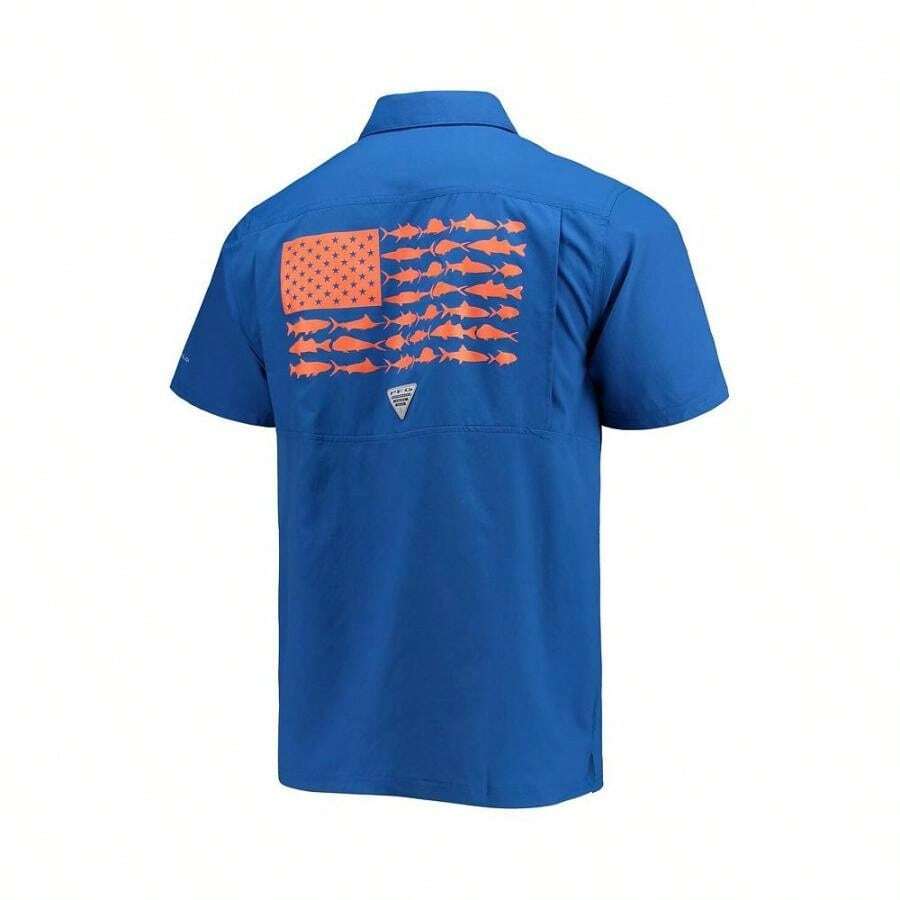 Columbia Men's PFG Royal Florida Gators Slack Tide Camp Button-Up Shirt ...