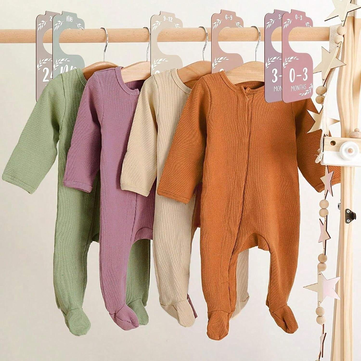 8 Pcs Decorative Smooth Clothing Dividers, Wooden Baby Wardrobe Clothes ...