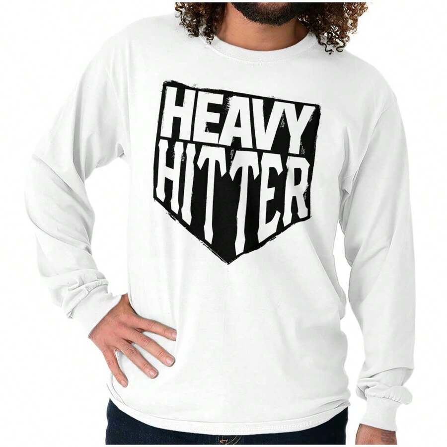 Heavy Hitter Baseball Fanatic Sports Mens Long Sleeve Tee T Shirt ...