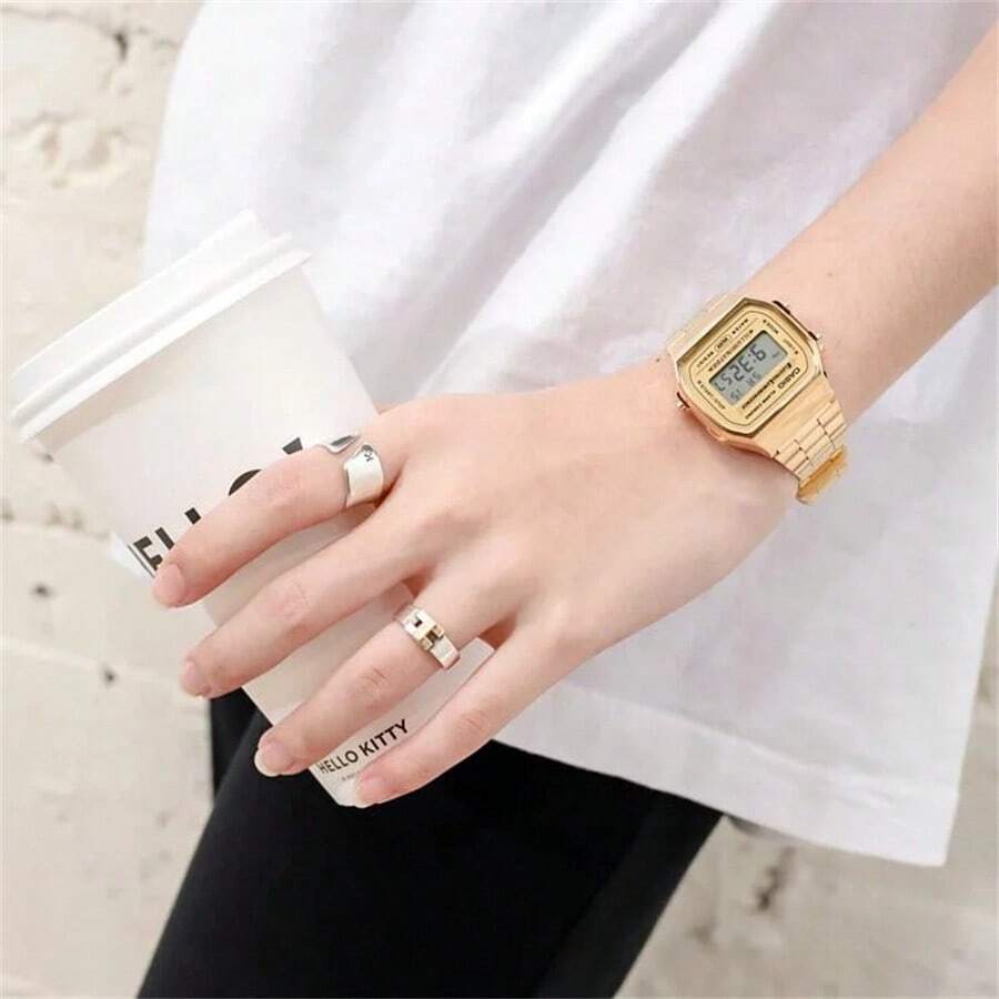 Casio A168WG-9W Men's Vintage Gold Metal Band Illuminator Chronograph ...